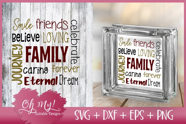Family Block - SVG EPS DXF Cutting File