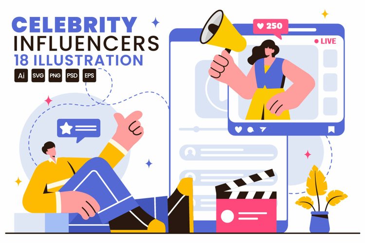 18 Celebrity Influencers Illustration
