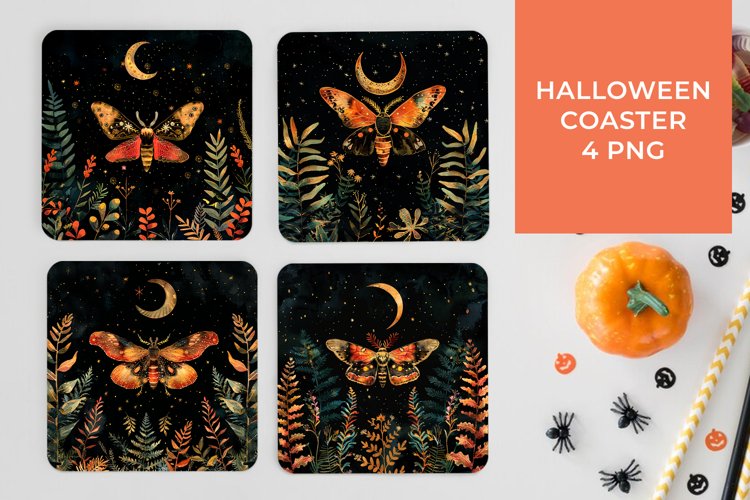 halloween coaster, celestial coaster, witchy coaster