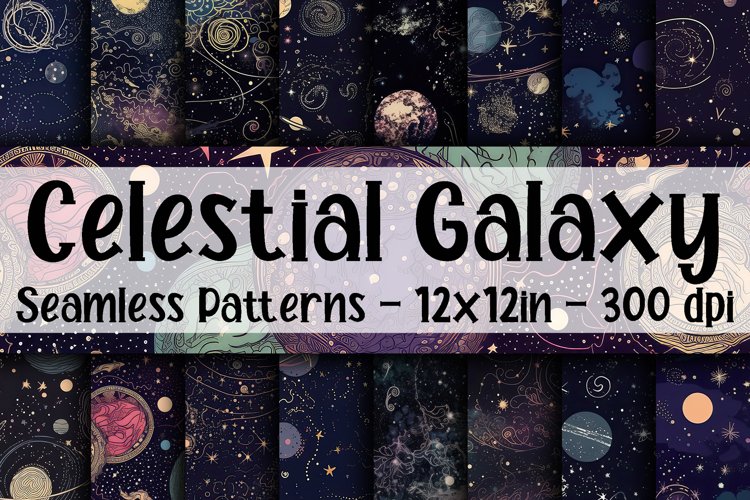 Seamless Celestial Galaxy Digital Paper