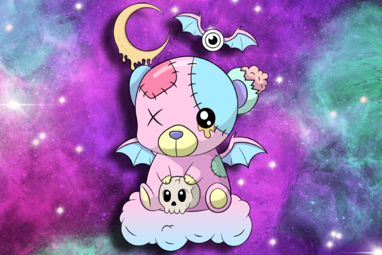 Creepy Kawaii Pastel Goth Teddy Bear (2172731)