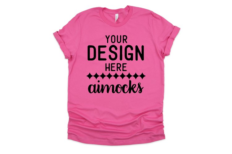 Charity Pink 3001 Bella Canvas T-shirt Mockup, (2504731)