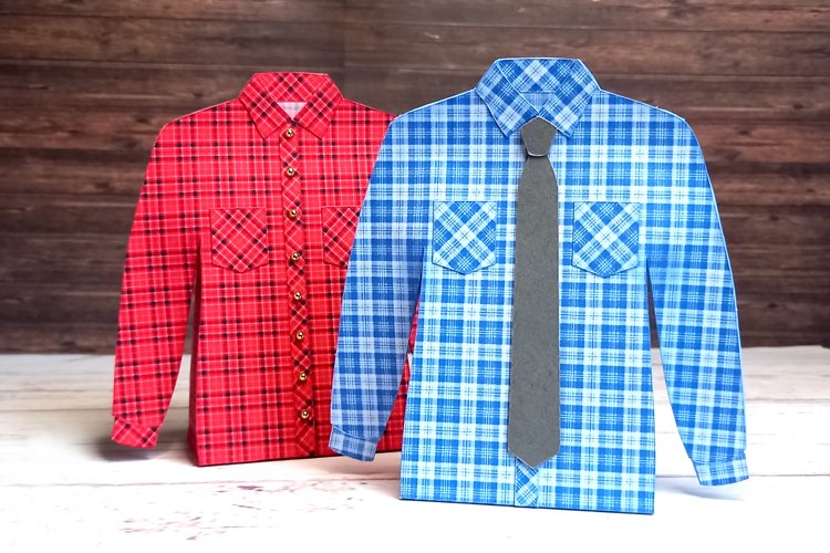 Checked Shirt Favour Boxes PDF Template