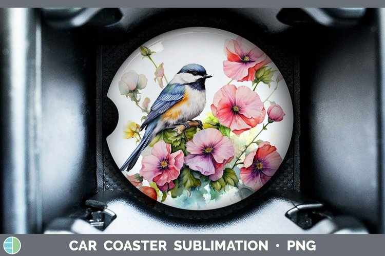 Chickadee Car Coaster | Sublimation Coaster Designs