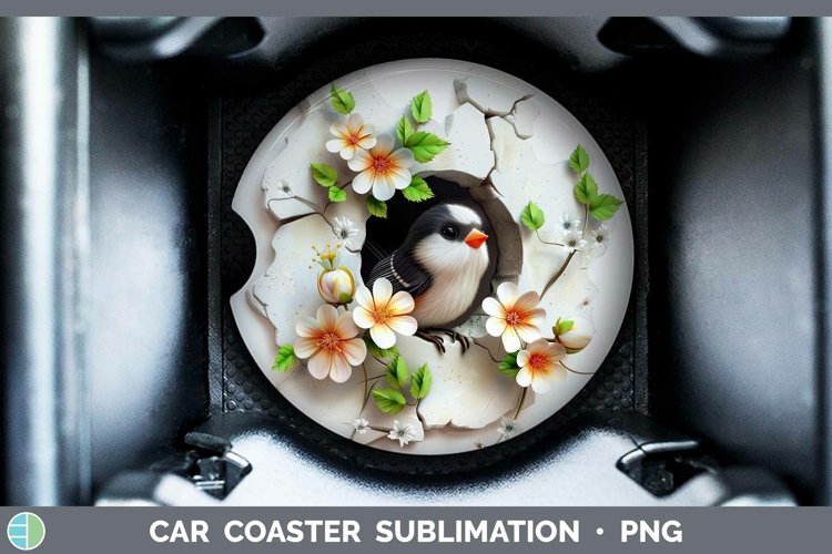 Chickadee Car Coaster | Sublimation Coaster Designs