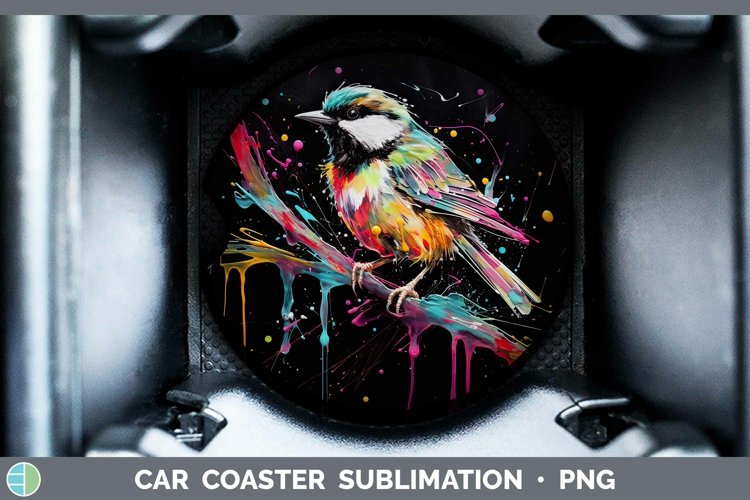 Chickadee Car Coaster | Sublimation Coaster Designs