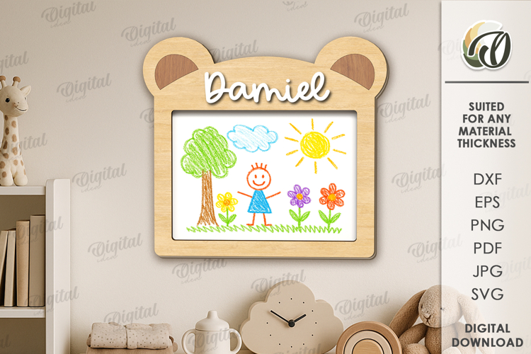 Children's Drawing Frame Laser Cut. Kids Frame SVG (6060221)