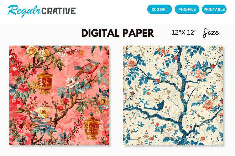 Chinoiserie Seamless Digital Paper