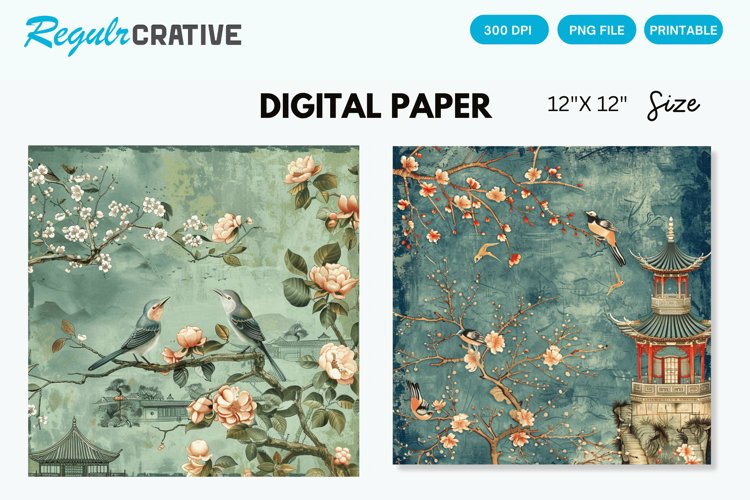 Chinoiserie Seamless Digital Paper