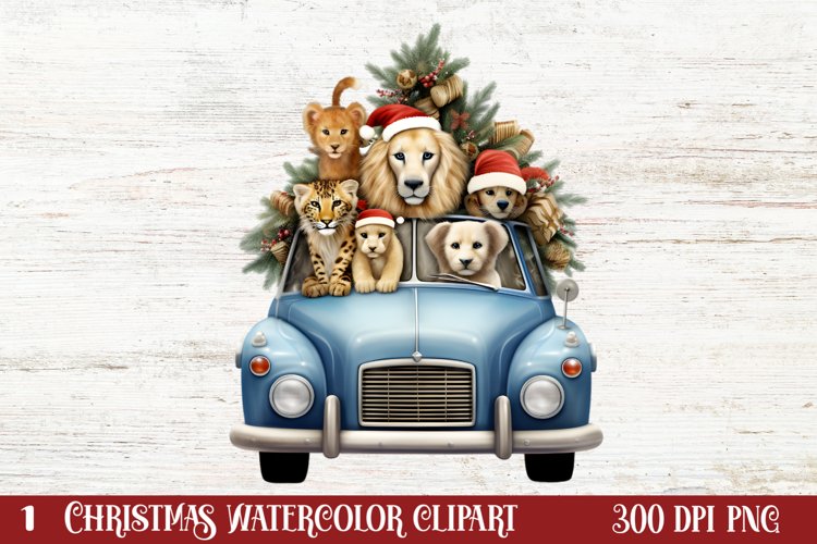 Christmas Animal Safari Clipart Bundle, Christmas Animal Saf