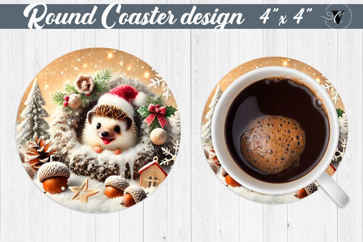 Round Coaster | Hedgehog | Christmas (4737799)