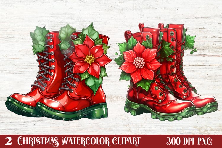 Christmas Boots Clipart, Christmas Boots Clipart Bundle,