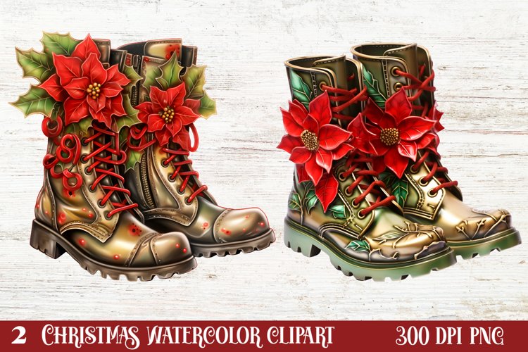 Christmas Boots Clipart, Christmas Boots Clipart Bundle,