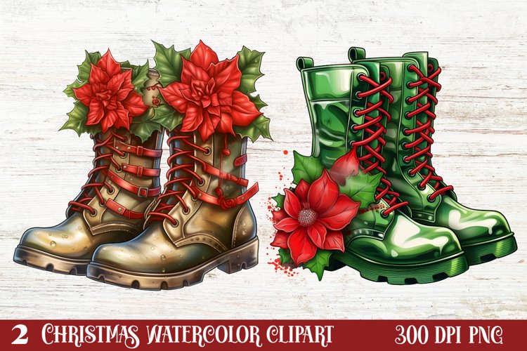 Christmas Boots Clipart, Christmas Boots Clipart Bundle,