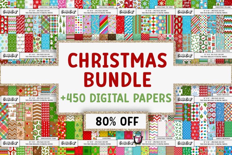 Christmas Digital Papers, scrapbooking backgrounds designs