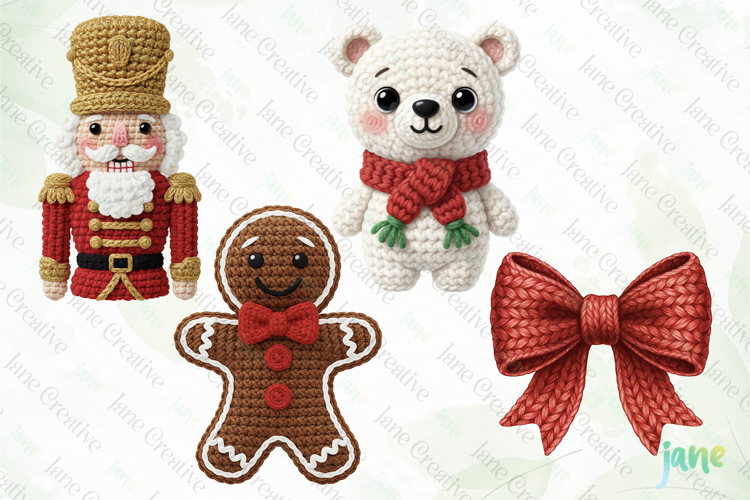 Christmas Crochet Yarn Clipart (6365041)