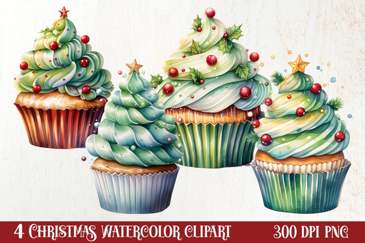 Christmas Cupcake Collection Bundle, Christmas Cupcake