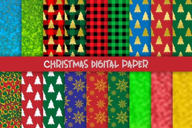 Christmas digital paper bundle | Snowflake digital paper