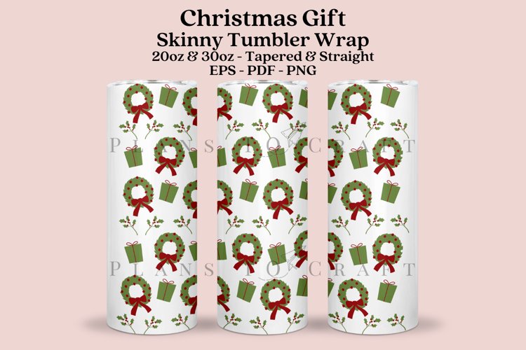 christmas gift skinny Tumbler Sublimation Wrap SVG