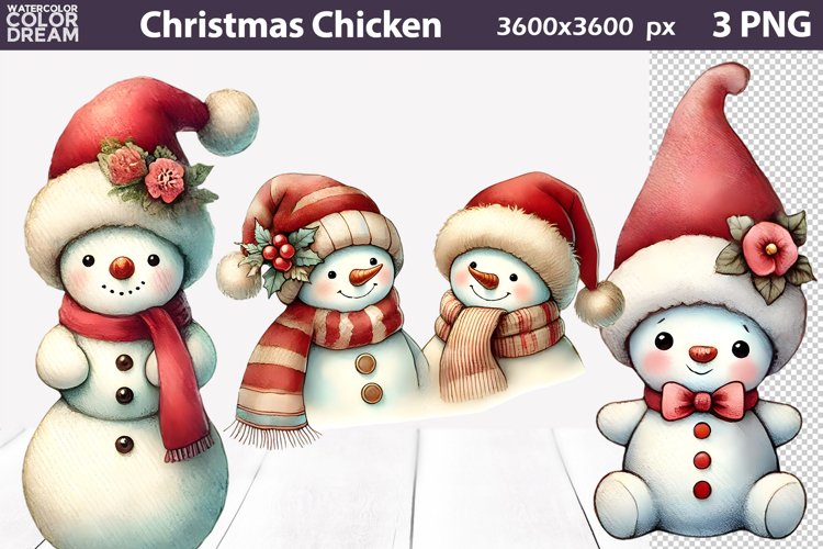 Snowman Clipart | Retro Christmas Sublimation