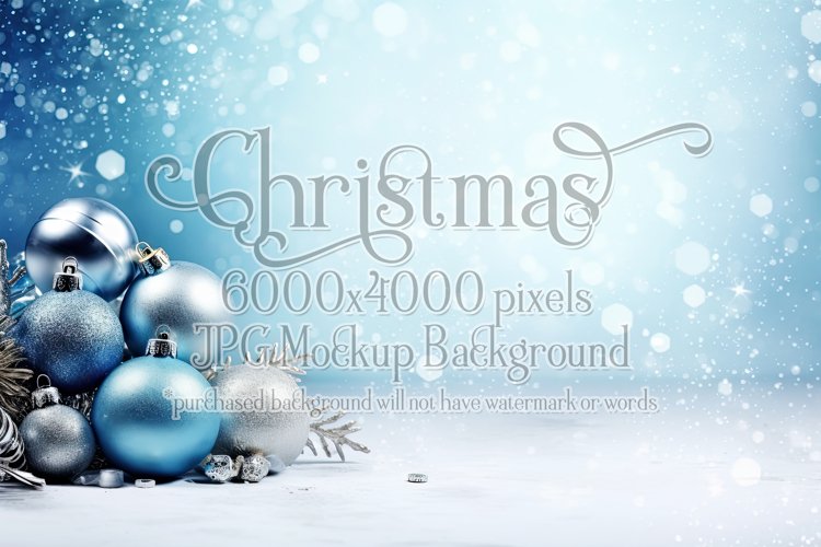 Christmas Mockup, Blue Christmas Mock-up , Front View Mockup