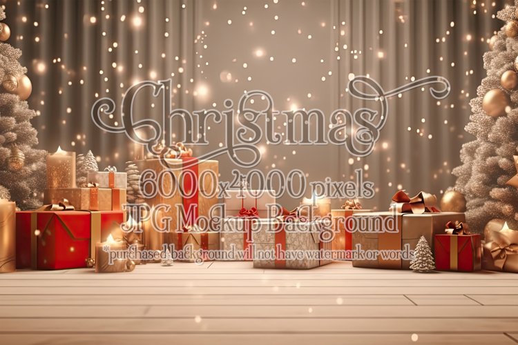 Christmas Mockup, Red Christmas Mock-up, Holiday