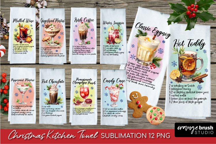 Christmas Kitchen Towel Sublimation Bundle, (2860479)