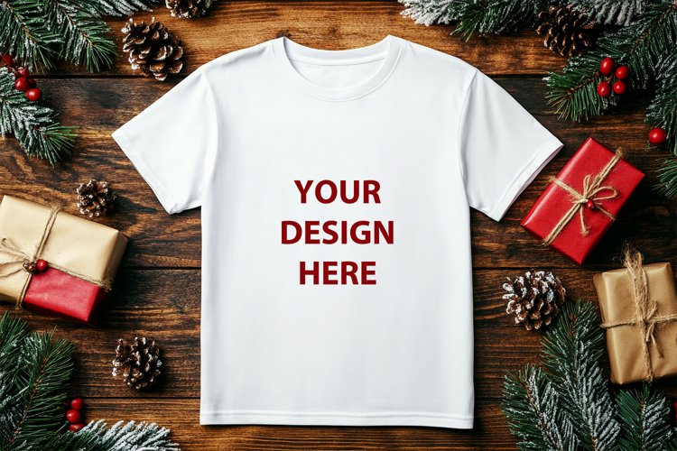 Christmas tshirt mock up, Christmas white shirt