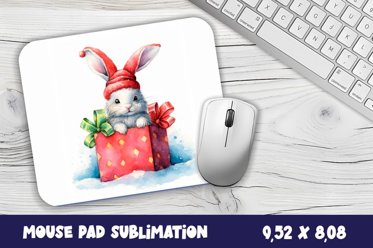 Watercolor White Little Bunny|Kids Mouse Pad (2993834)