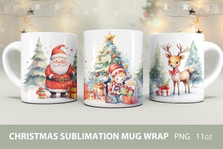 Christmas mug, Santa christmas mug wrap