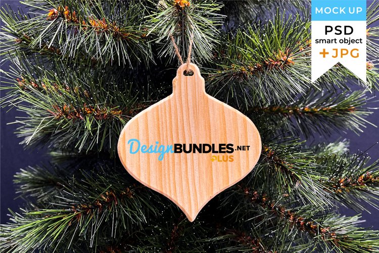 Christmas ornament Mockup | Wooden ornament mockup