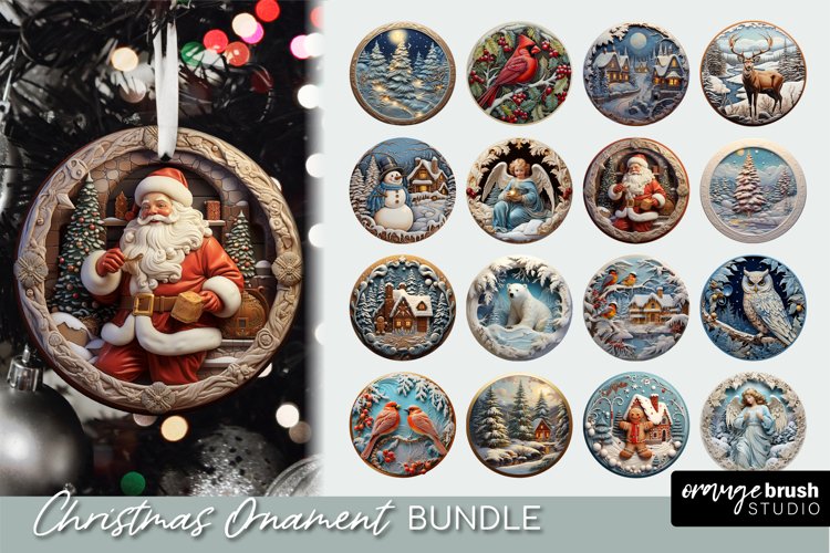 Christmas Ornament Bundle, 3d Sublimation Designs