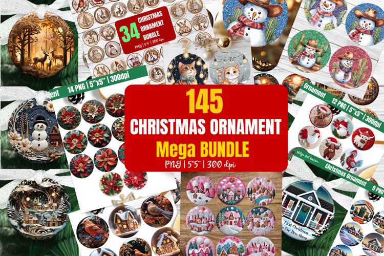 3D Christmas Ornaments Mega Bundle (2767655)