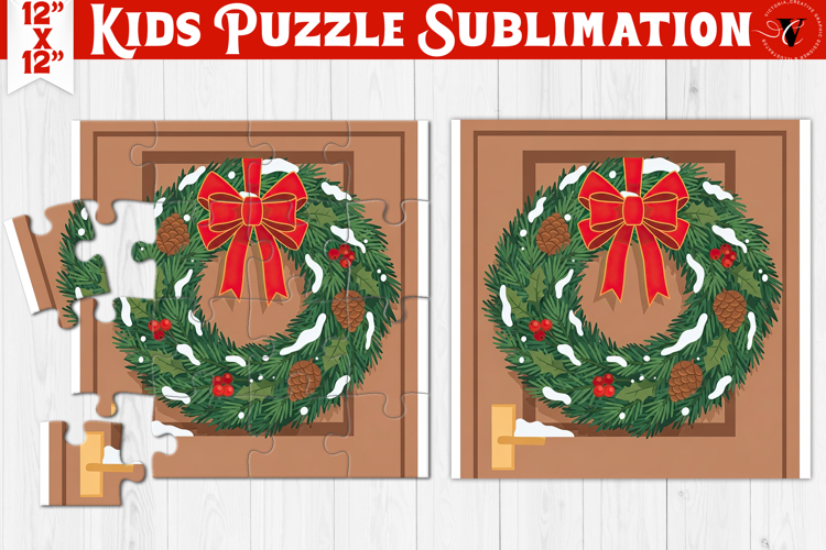 Kids puzzle | Christmas Scenes | Christmas wreath (6355480)