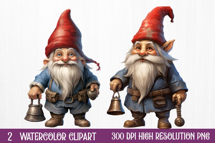 Christmas Santa Gnome Clipart Sublimation, Christmas Santa