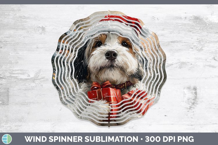 Christmas Santa Old English Sheepdog Wind Spinner Sublimatio