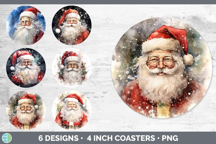 Christmas Santa Round Coaster | Bundle Coaster Designs