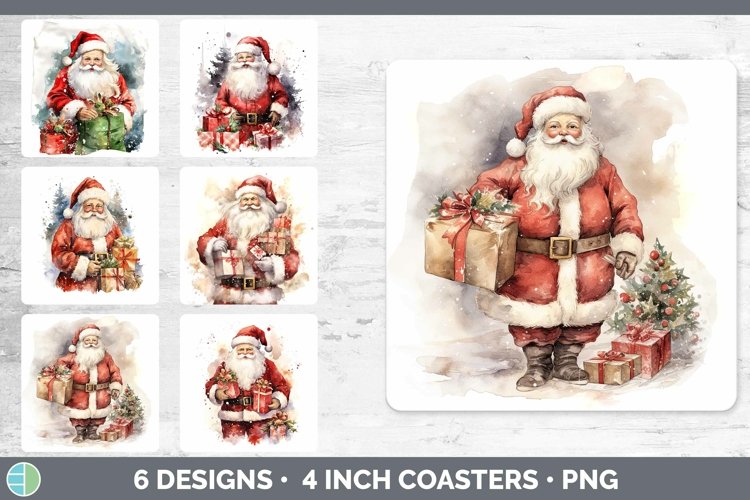 Christmas Santa Square Coaster | Bundle Coaster Designs