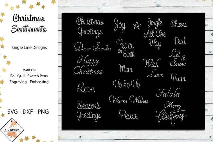 Christmas Sentiments|Foil Quill|Single Line Designs (391197) | Single ...