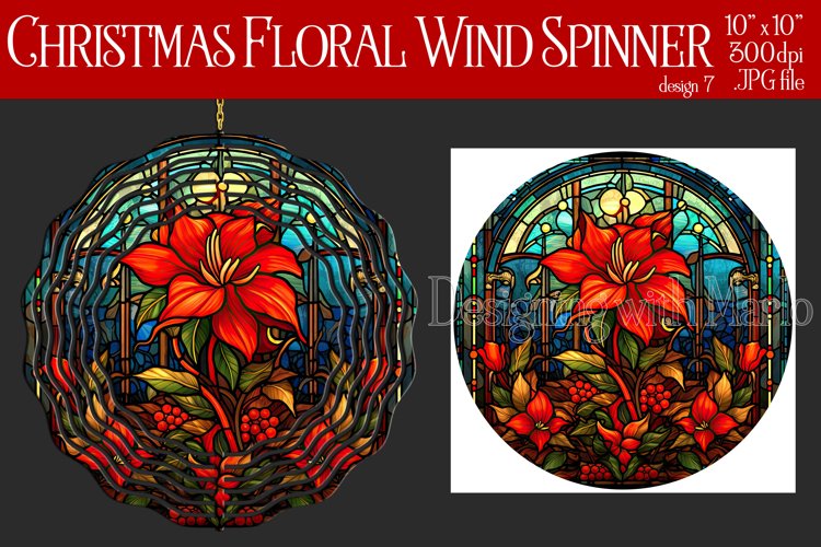 Christmas Wind Spinner, Christmas Floral Spinner, Flowers, 7