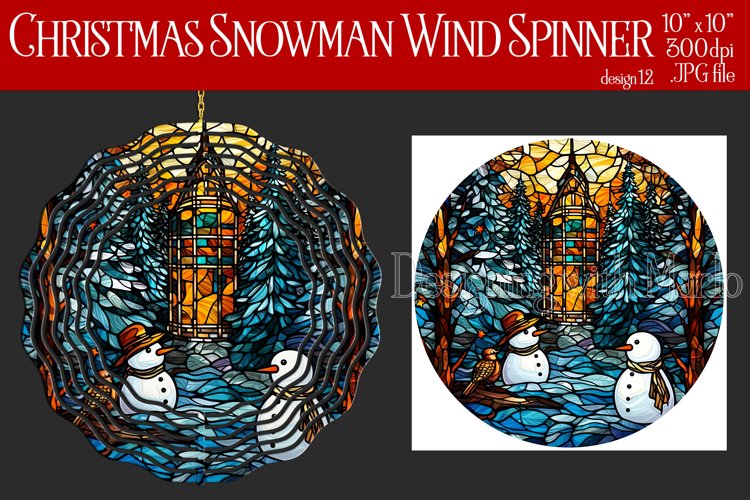 Christmas Wind Spinner, Christmas Snowman Spinner, Winter 12