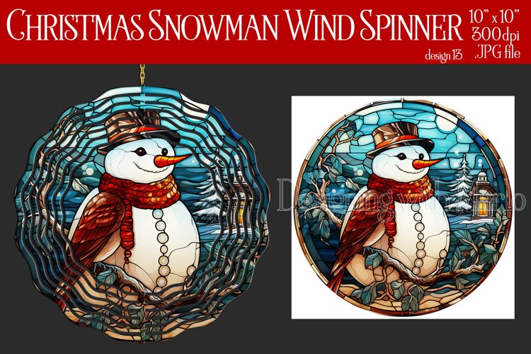 Christmas Wind Spinner, Christmas Snowman Spinner, Winter 13