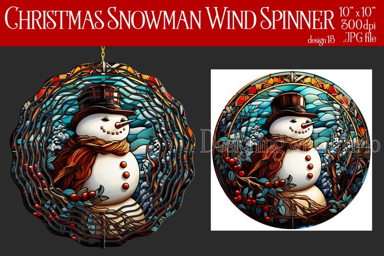 Christmas Wind Spinner, Christmas Snowman Spinner, Winter 15