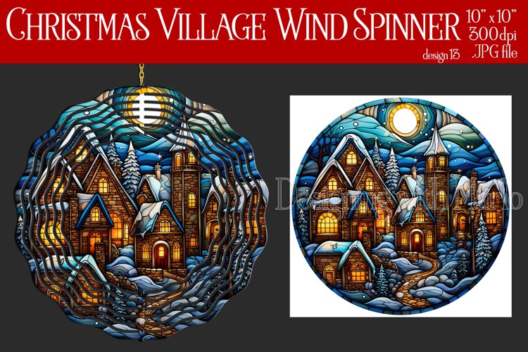 Christmas Wind Spinner, Christmas Village Wind Spinner, 13