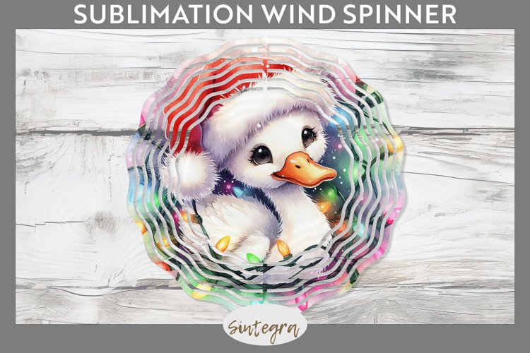 Christmas Swan v3 Entangled in Lights Wind Spinner Sublimati