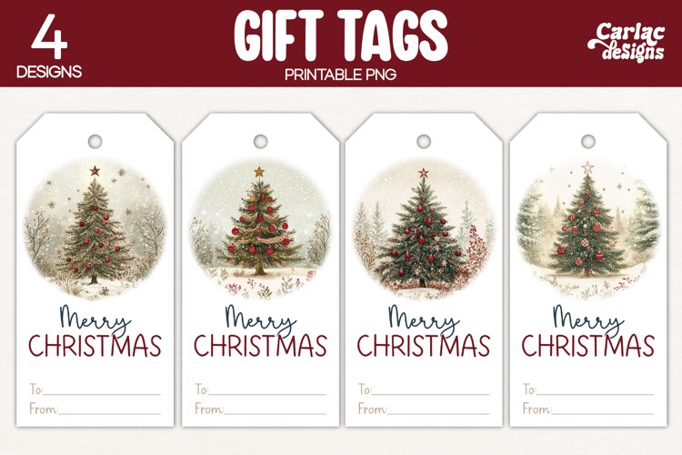 Christmas Gift Tags, Merry Christmas Printable Tags