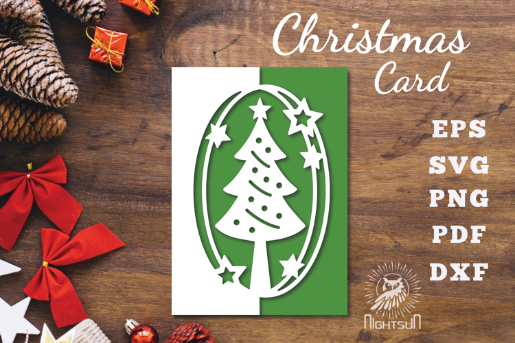 Christmas Tree Papercut Card SVG (6412488)