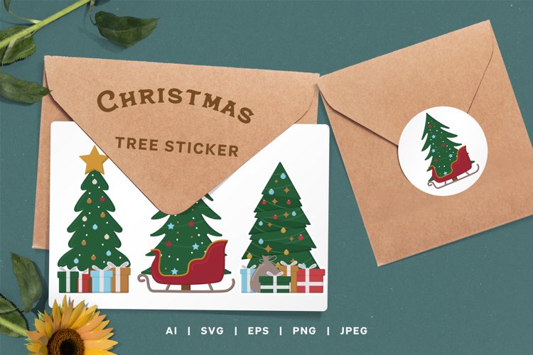 Colorful Christmas Tree for Sticker Pack