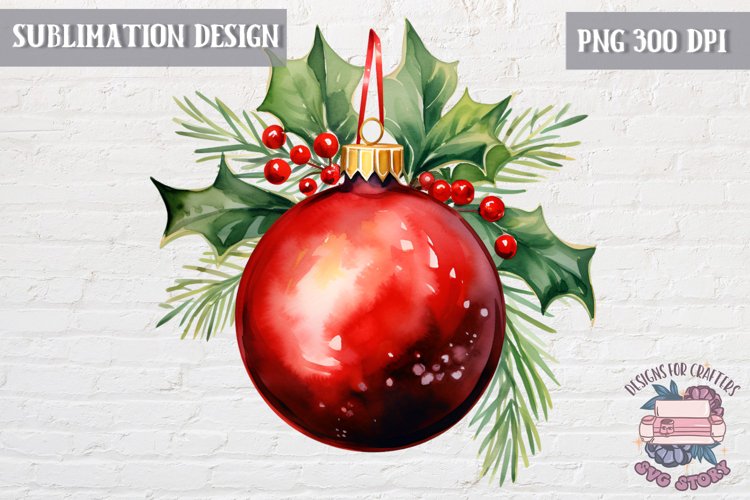 Red Christmas Ornament Ball sublimation Winter Red (2952418)
