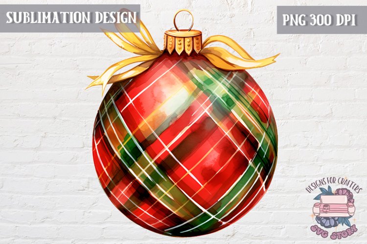 Christmas Ornament Ball sublimation Winter Plaid